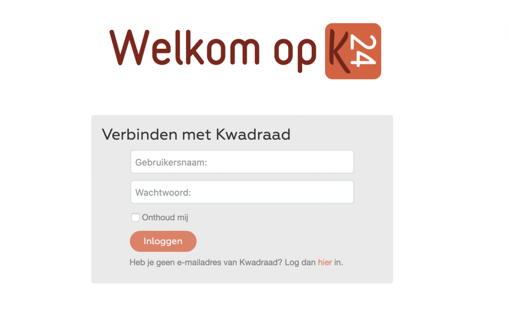 Inloggen op Kwadraad24 – Handleidingen Kwadraad