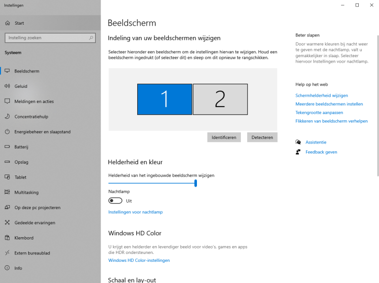 Instellen van meerdere beeldschermen – Handleidingen Kwadraad